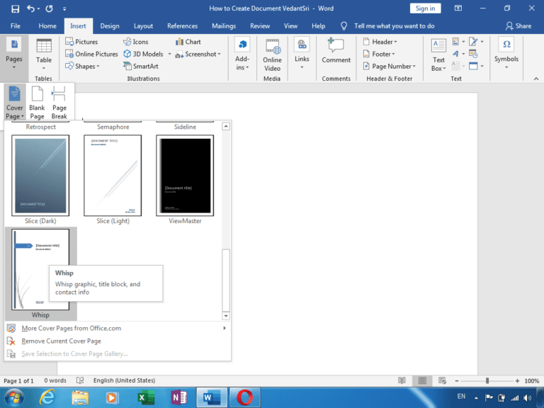 Create Document In Word - In Best Computer Institute VedantSri Official