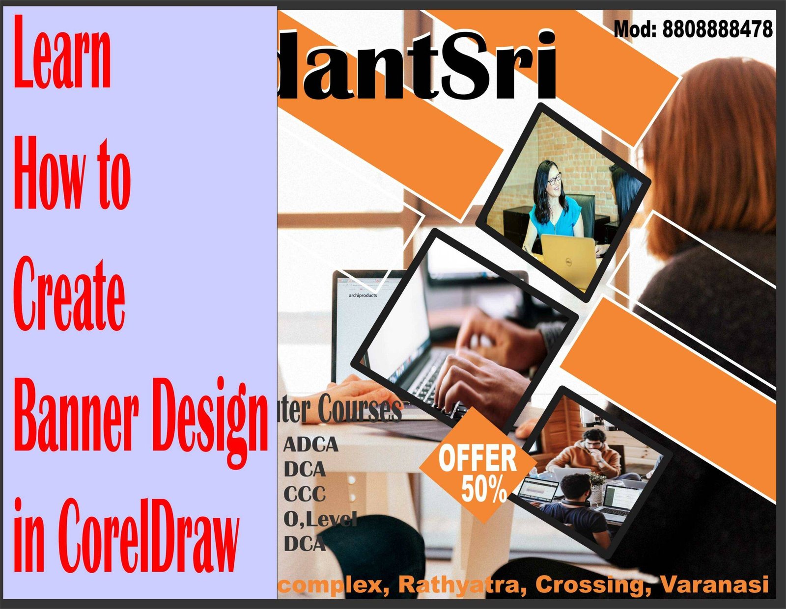 Banner Design in CorelDraw, Easy Method, Complete Steps.