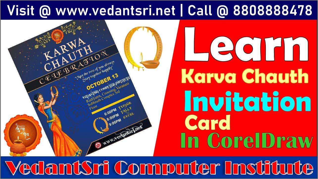 Karva Chauth Invitation Card In CorelDraw, Step By Step,